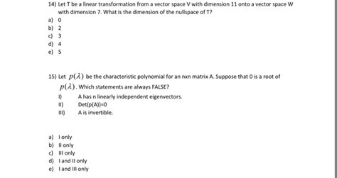 solved let t be a linear transformation from a vector space