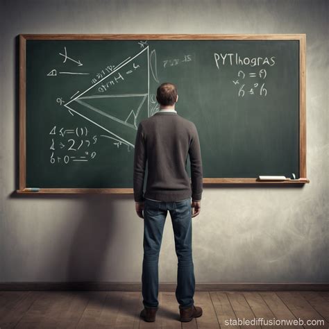 Hyper Realistic Man Stares At Pythagoras Theorem Stable Diffusion Online