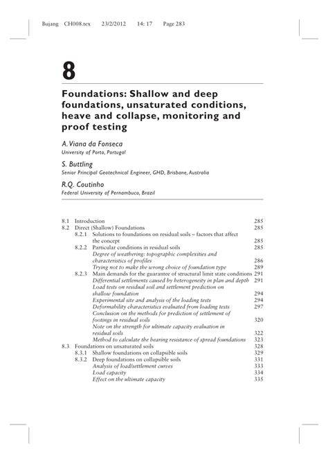 Pdf Foundations Shallow And Deep Foundations Unsaturated Conditions Heave And Collapse