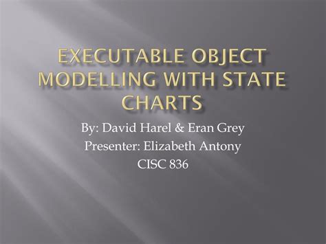 Ppt Executable Object Modelling With State Charts Powerpoint