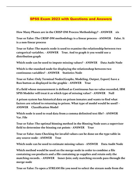 Spss Exam 2023 With Questions And Answers Spss Stuvia Us