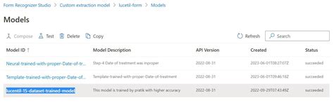 Custom Extraction Model In Azure Form Recognizer Gives Modelnotfound