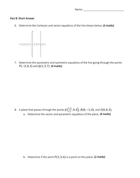 Solved 6 Determine The Cartesian And Vector Equations Of