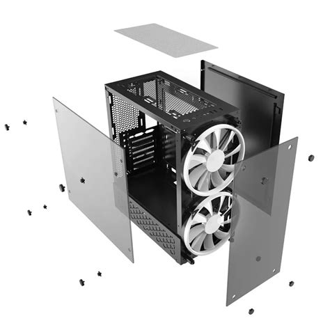 Moon Rgb Computer Case Atx Game Chassis With 2 Glass And 2 Fans Moon Rgb Computer Case Atx Game Chassis With 2 Glass And 2 Fans