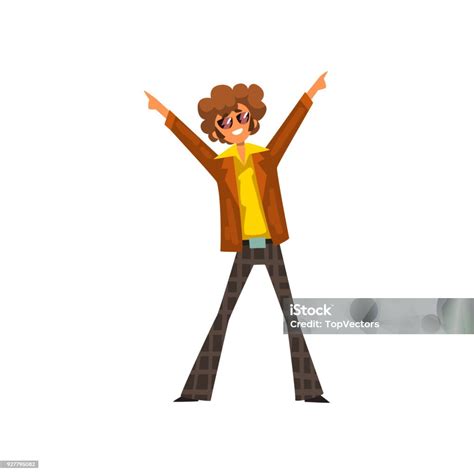 1980 년대 스타일 옷 흰색 배경 음악 파티 벡터 일러스트 레이 션에 디스코 춤 남자 Film Festival에 대한 스톡 벡터 아트 및 기타 이미지 Film