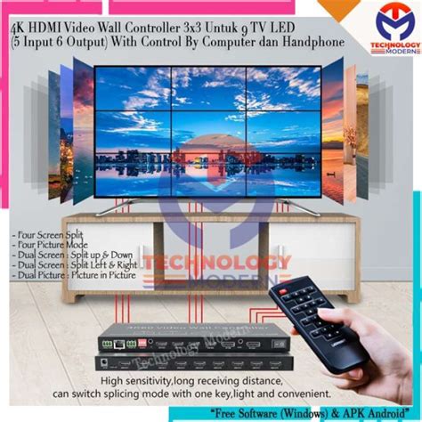 Promo 4k Video Wall Controller 3x3 Multiviewer 5 Input 9 Output