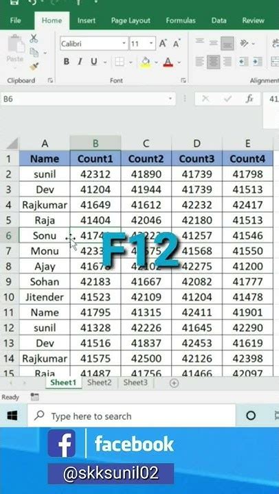 Excel Data Ko Save As Karne Ki Shortcut Key Excel Shorts Video