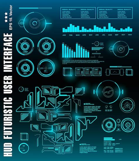 Premium Vector Scifi Futuristic Hud Dashboard Display Virtual Reality Technology Screen Target