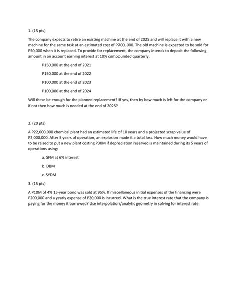 Engineering Economics Exam Questions