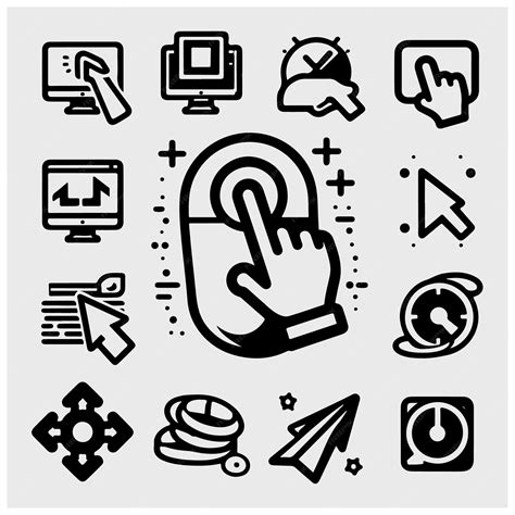 Computer Mouse Click Cursor Gray Arrow Icons Set And Loading Icons Cursor Flat Icon Premium Ai