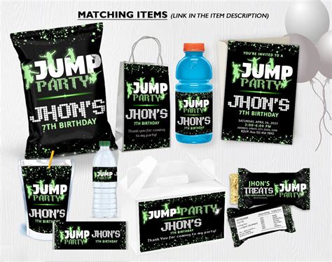 jump chip bag label chip bags party favor jump birthday etsy
