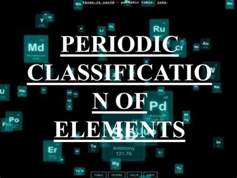 Classification Of Elements Pptx