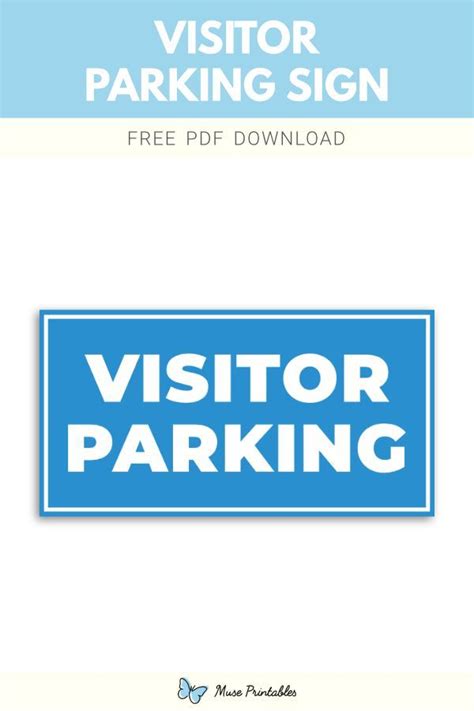 Printable Visitor Parking Sign Free Pdf Download