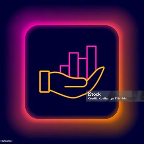 검은 색 배경에 격리 된 빛나는 네온 라인 파이 차트 인포 그래픽 아이콘 다이어그램 차트 기호입니다 다채로운 개요 개념 벡터 0명에 대한 스톡 벡터 아트 및 기타 이미지