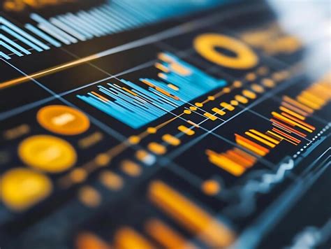 Abstract Background With Blue And Orange Data Charts Premium Ai