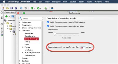 Oracle Sqldeveloper Sql Developer 191 Doesnt Show The Matching List