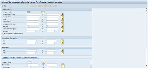 FTR COMATCH SAP Tcode Match Unmatched Correspondences