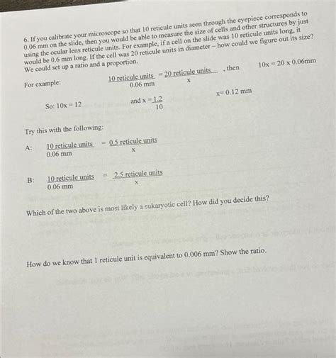 Solved 6 If You Calibrate Your Microscope So That 10