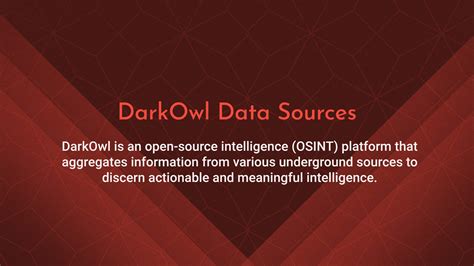 Darkowl Data Sources Darkowl