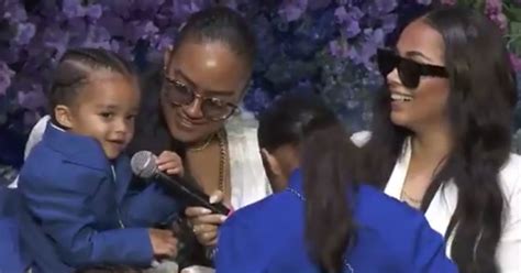 Watch Lauren London And Nipsey Hussles 2 Year Old Son Kross Takes The Mic And Speaks At Dads Funeral