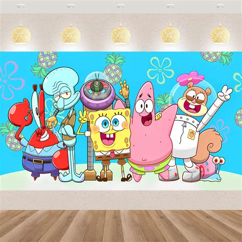 Spongebob Squarepants Birthday Party Backdrop 5x7ft Polyester Partymart Nz