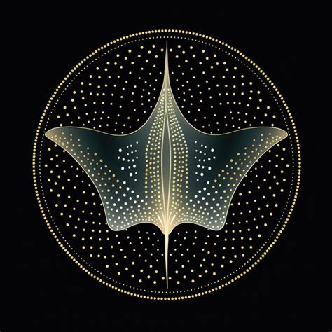 Premium Ai Image Vintage Charm A Retro Stingray In A Border Of Circles
