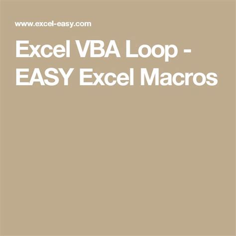 For Loop In Excel Vba Excel Macros Excel Excel Spreadsheets