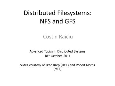 Ppt Distributed Filesystems Nfs And Gfs Powerpoint Presentation