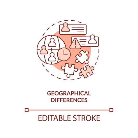 Premium Vector Geographical Differences Red Concept Icon