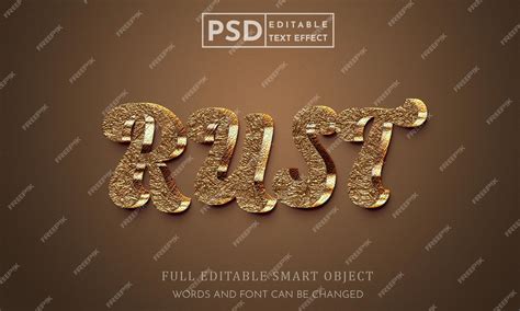 Premium Psd Rust 3d Text Style Effect Psd Premium Template