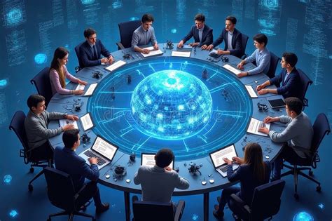 Ai Driven Ecosystems Propelling Open Innovation And Collaboration Stock Illustration