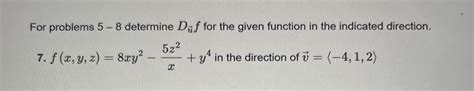 solved for problems 5 8 ﻿determine dvec u f ﻿for the given