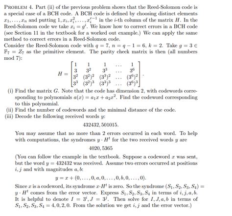Solved Problem Part Ii Of The Previous Problem Shows Chegg