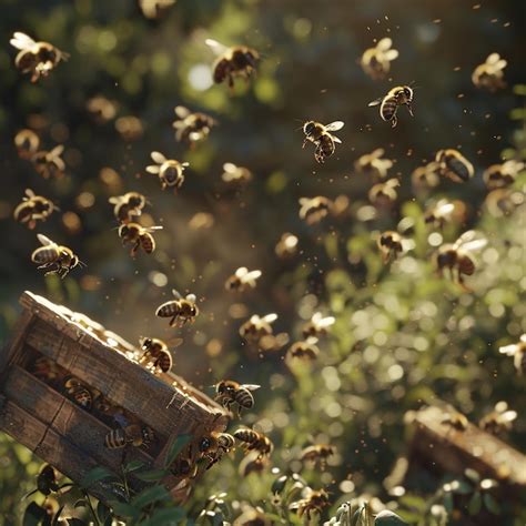 Honey Bee Hive A Glimpse Into The Buzzing Life Of A Colony Premium AI Generated Image