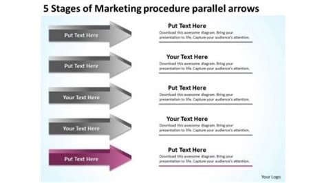 Stages Of Marketing Procedure Parallel Arrows Ppt Business Action Plan Template PowerPoint Slides