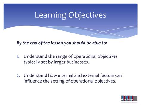 3 11 Understanding Operational Objectives Moodle Pptx Logistics Business