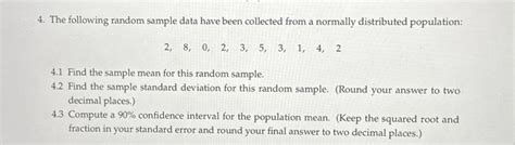 solved 4 the following random sample data have been