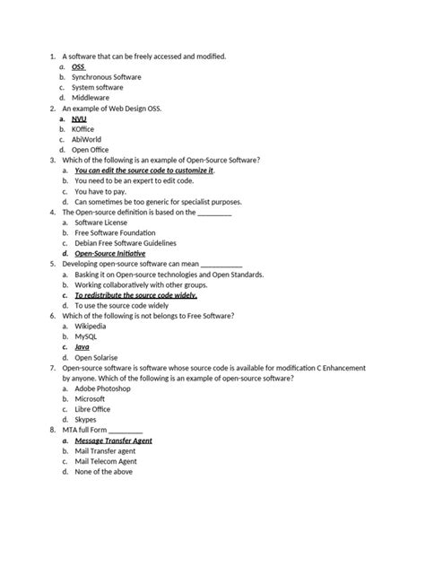 Quizz Question Set 4 Pdf Free Software Software