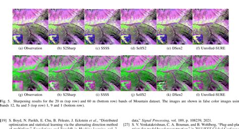 Sharpening Results For Band 12 20 M Top Row Snr 30 Db And Band 9 Download Scientific