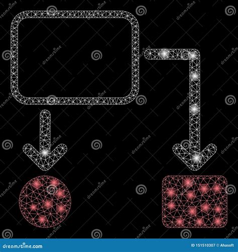 Flare Mesh 2d Flowchart Scheme With Flare Spots Stock Vector Illustration Of Architecture