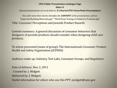 Ppt Cpsc Public Presentation Catalogue Page Slide 1 Powerpoint Presentation Id3624189