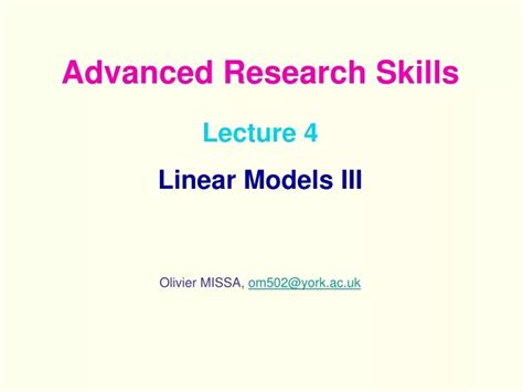 ppt lecture 4 linear models iii powerpoint presentation free