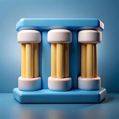 Stylized 3d Illustration Of A Blue And White Column Structure Perfect For Modern Design