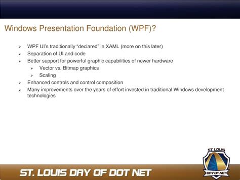PPT Jumpstart To WPF With Kevin Grossnicklaus A Guide To Windows Presentation Foundation