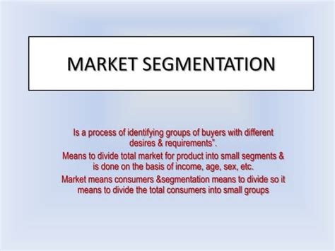 Market Segmentation Ppt