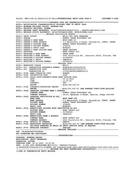 Fin103 Copy Swift Pdf Transmission Control Protocol Service