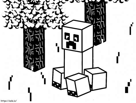 Creeper Coloring Page Free Printable