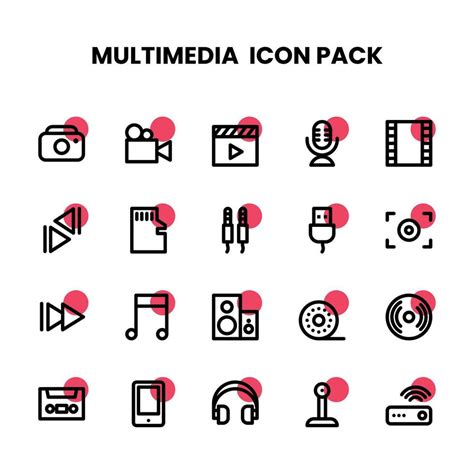 Multimedia Thick Outline Icon Pack 26396091 Vector Art At Vecteezy
