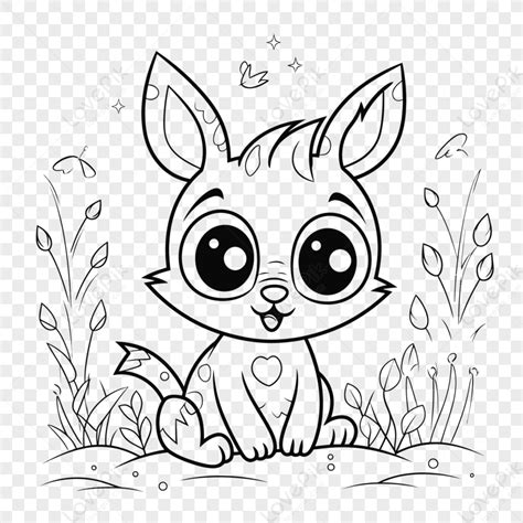 아이 개요 스케치 드로잉을위한 작은 여우 색칠 페이지 벡터두꺼운 선선 그리기 Png 일러스트 무료 다운로드 Lovepik