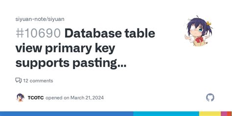 Database Table View Primary Key Supports Pasting Reference Block